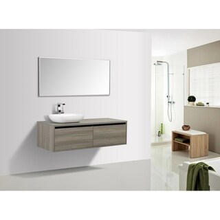 None -Judy 51 inch Maple Grey Wall Mount Vanity with Vesse Sink - Bed ...