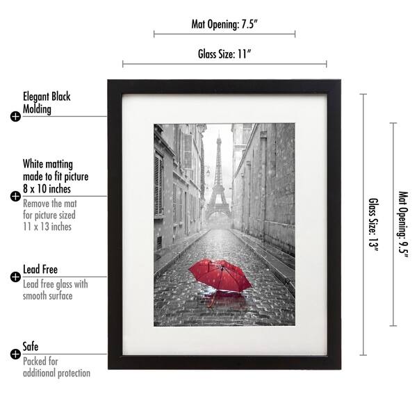 Americanflat 15 Pack - 11x13 Black Picture Frames - Display Pictures ...