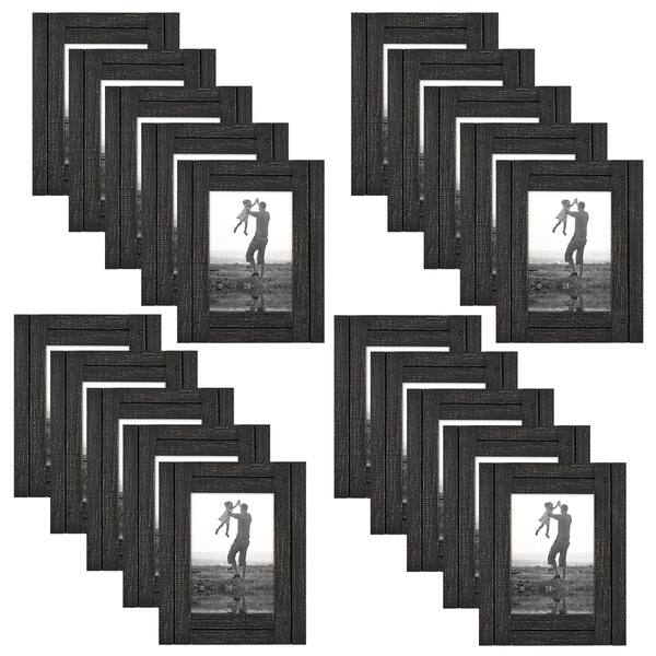 Americanflat 20 Pack - 5x7 Charcoal Black Distressed Wood Frames - Made ...