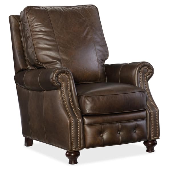 Dark Brown Old Saddle Cocoa Leather Recliner Chair - Bed Bath & Beyond ...