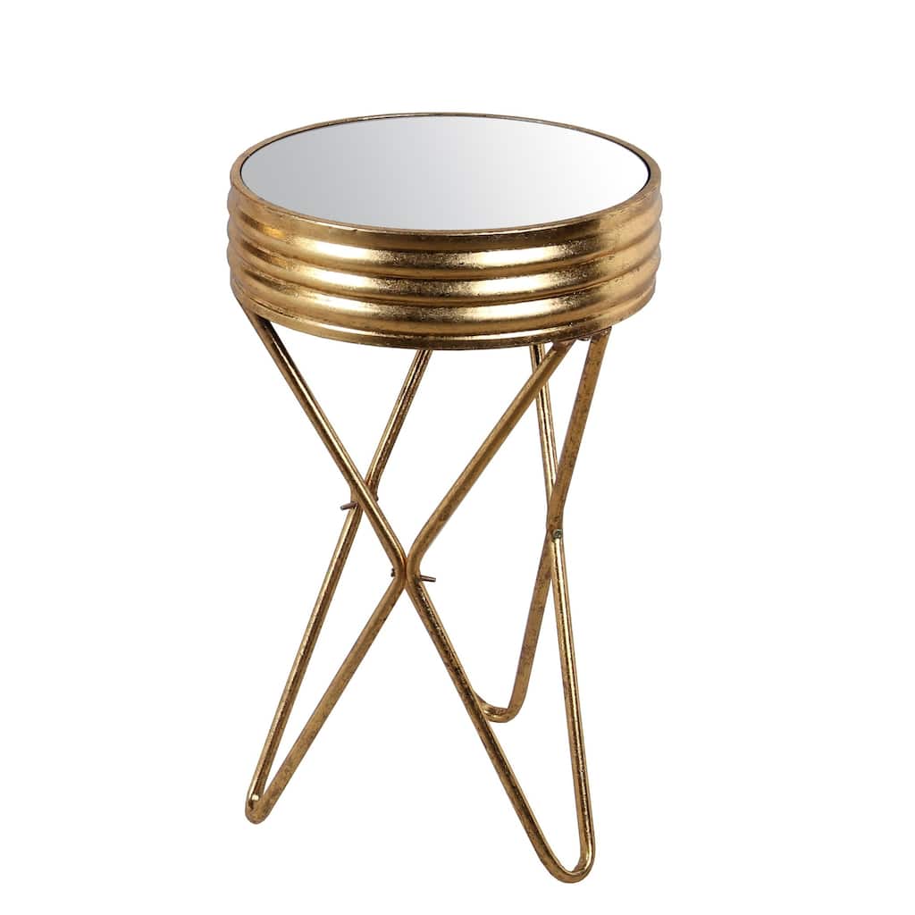Round Mirror Stand with Metal Hairpin legs, Small, Gold - Overstock ...