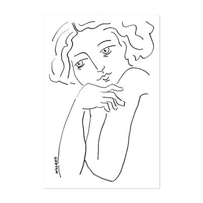 Noir Gallery Feminine Figurative Line Drawing Unframed Art Print/Poster ...