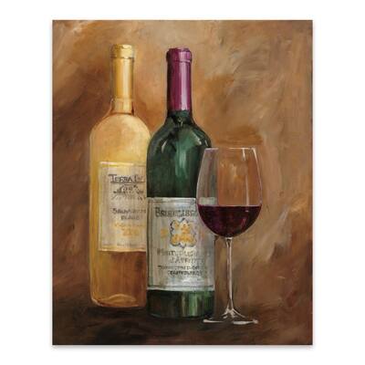 Noir Gallery Alcohol Still Life Wine Illustration Metal Wall Art Print ...