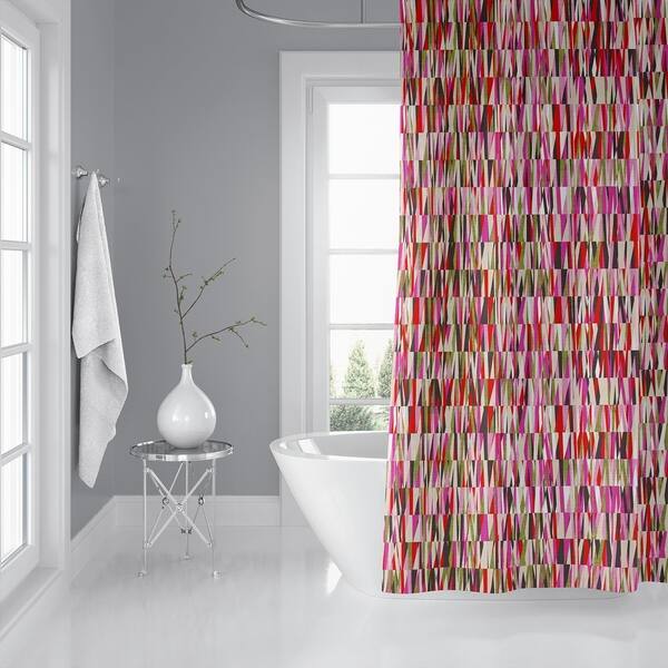 WEXLER GEO PINK MULTI Shower Curtain By Kavka Designs - Bed Bath ...
