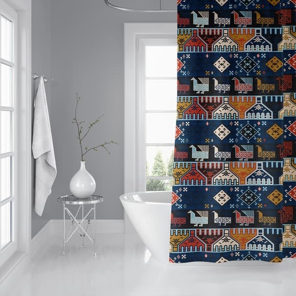 DENA BLUE Shower Curtain By Kavka Designs - Bed Bath & Beyond - 30497581