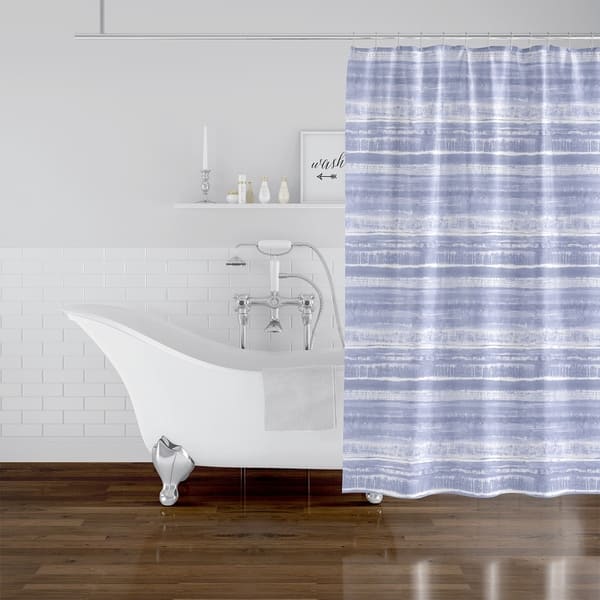 WASHY WATERCOLOR STRIPE PERIWINKLE Shower Curtain By Kavka Designs ...