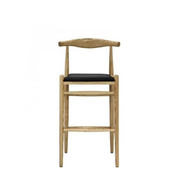 Elbow bar stool, 30 seat height made solid wood and Faux leather Seat ...