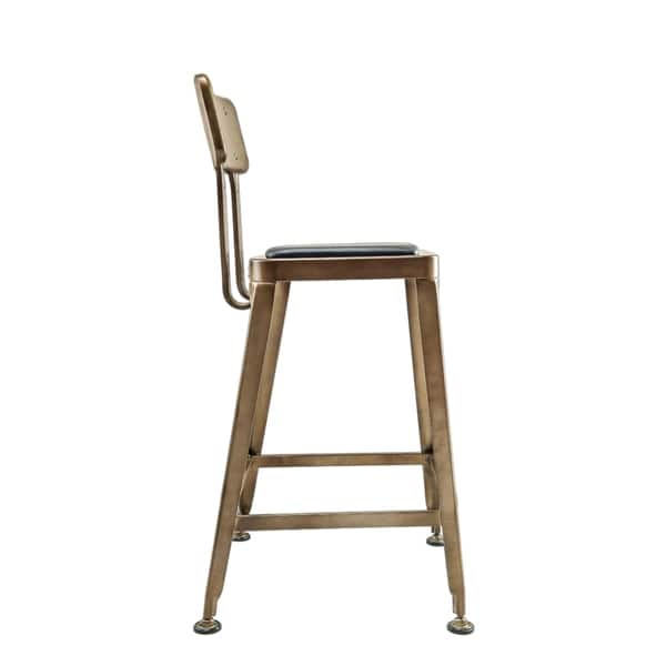 Tool bar stool, 30 seat height and Solid Metal frame with solid wood ...