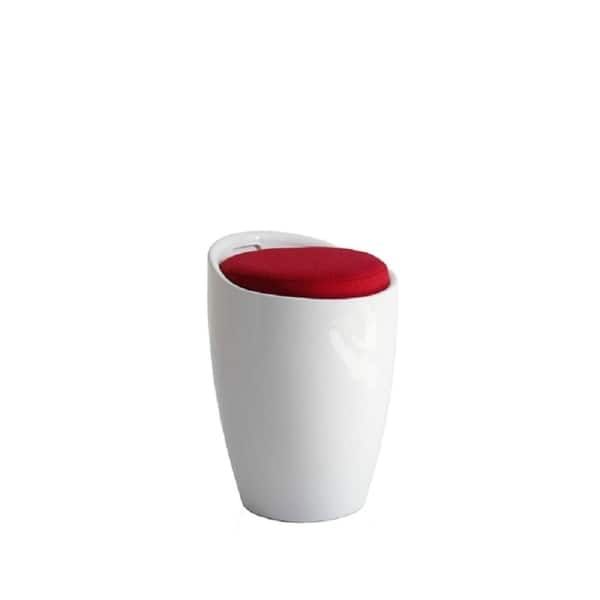 Modern Stool with red cushion and sturdy plastic - Bed Bath & Beyond ...