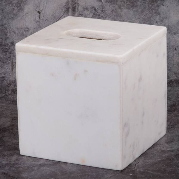 Creative Home Off-White Marble Tissue Box Holder, Tissue Box Cover ...
