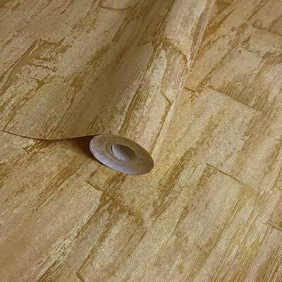Gold Metallic Rustic Stone Wallpaper - Overstock - 30539709