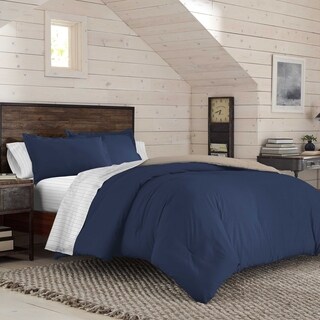 IZOD Solid Reversible 7-pc Full Size Comforter Bed in a Bag Set in Navy ...