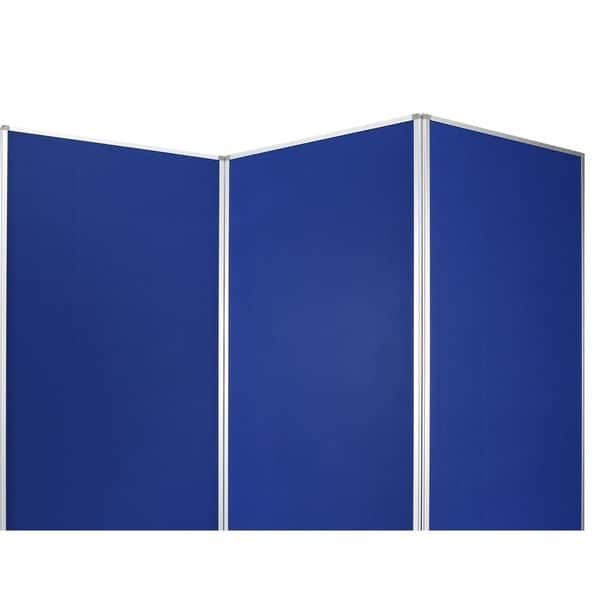 Accordion Style Fabric Upholstered 3 Panel Room Divider, Blue and Gray ...