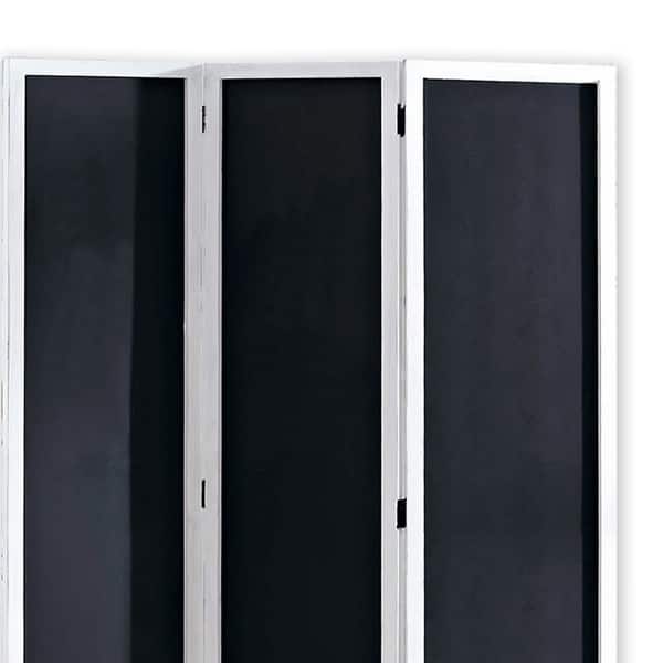 Chalkboard and Wooden 3 Panel Room Divider, Black and White - Bed Bath ...