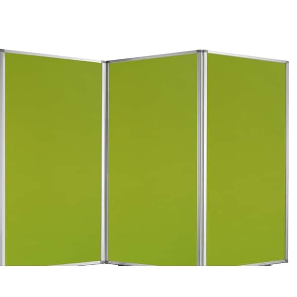 Accordion Style Fabric Upholstered 3 Panel Room Divider, Green and Gray ...