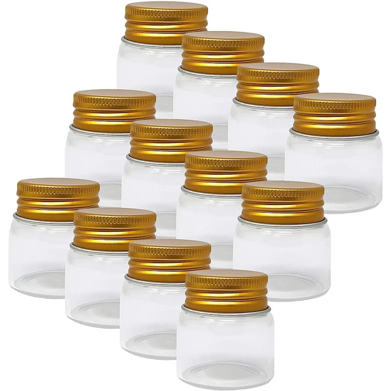 Lavo Home Supply Straight Sided Glass Cosmetic Jars - Gold Metallic ...
