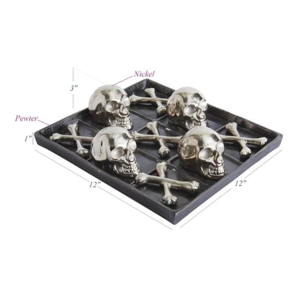 Skull and Bones Brushed Nickel Tic Tac Toe - Bed Bath & Beyond - 30573571