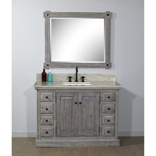 Rustic Style 48 inch Single Sink Bathroom Vanity with Coastal Sand ...