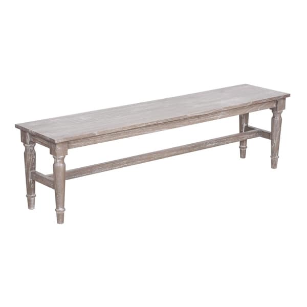 East at Main Handmade Weathered Wood Bench with White Wash - Bed Bath ...