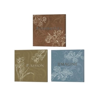 Jan Tanner 'Possibilities, Imagine & Passion' Canvas Art (Set of 3 ...