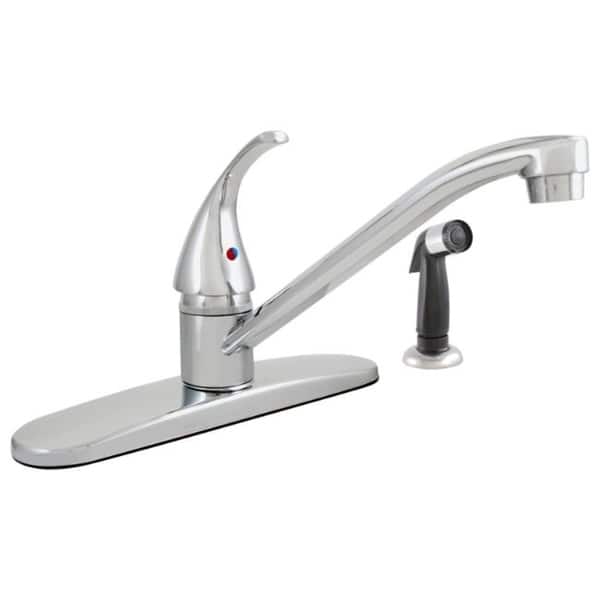 LDR Standard One Handle Chrome Kitchen Faucet Side Sprayer Included ...