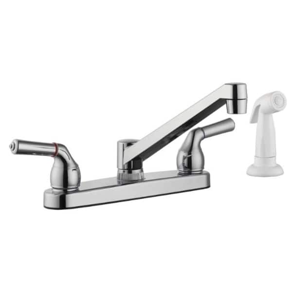 Home Plus Classic Two Handle Chrome Kitchen Faucet Side Sprayer Included - Bed Bath & Beyond ...