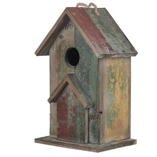 UTC23811: Wood Rectangle Bird House Weathered Finish Polychromatic ...