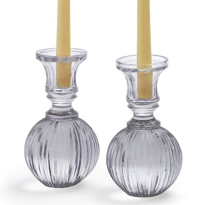 Cool Glass Candlesticks (Set of 2) - Overstock - 30608546