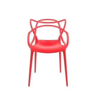 Red Master Chair, Modern Plastic Patio Indoor or Outdoor Dining ...
