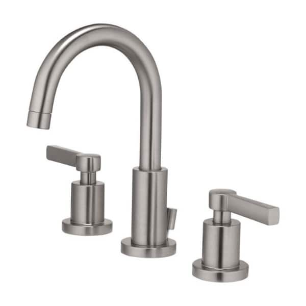 OakBrook Modena Brushed Nickel Widespread Lavatory Pop-Up Faucet 8 in ...