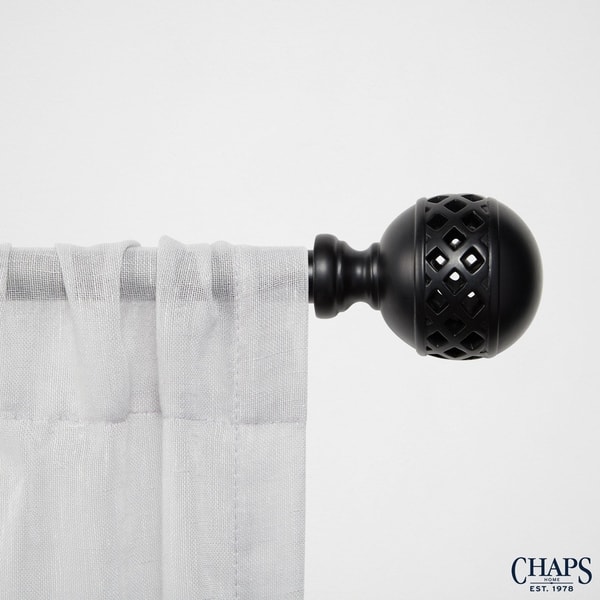 Chaps Home Lattice 3/4" Diameter Window Curtain Rod and Finial Set ...