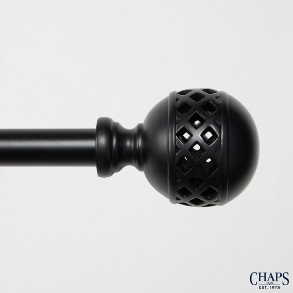 Chaps Home Lattice 3/4" Diameter Window Curtain Rod and Finial Set ...