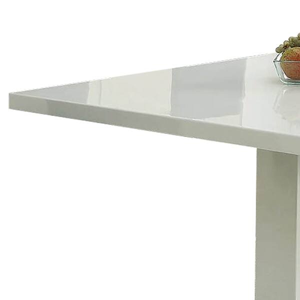 Modern Style Metal Dining Table with T Shaped Design Structure, White ...