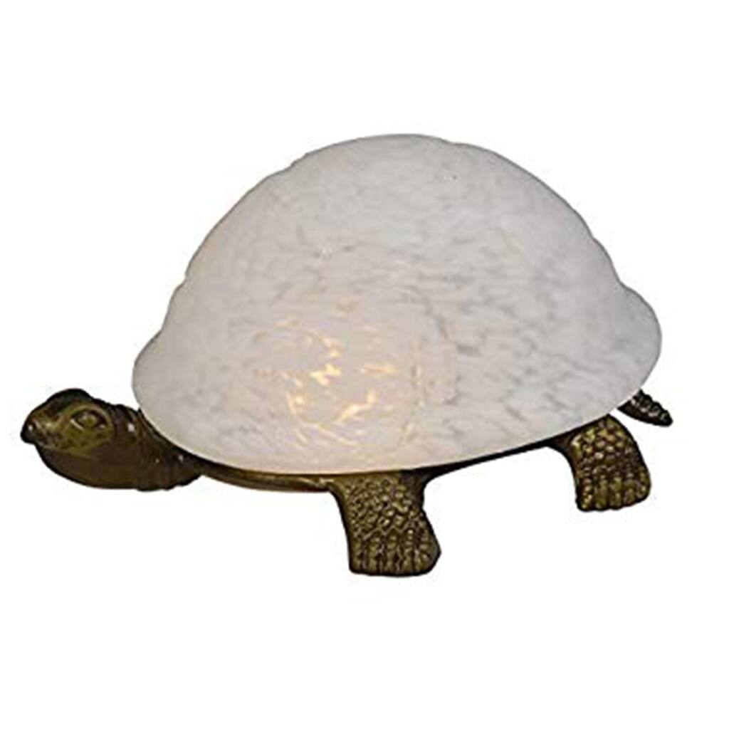 Turtle White Art Glass Accent Lamp - Overstock - 30619128