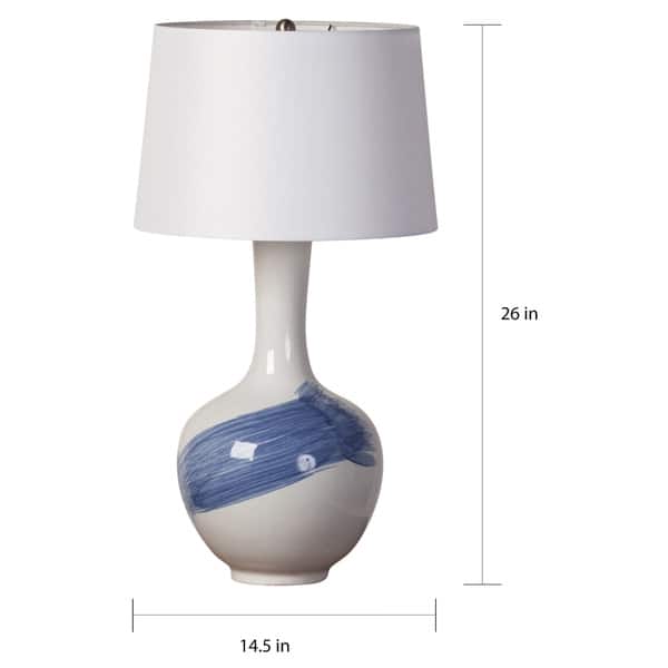 Carson Carrington Ullered Blue Brushstroke Ceramic Table Lamp - Bed ...