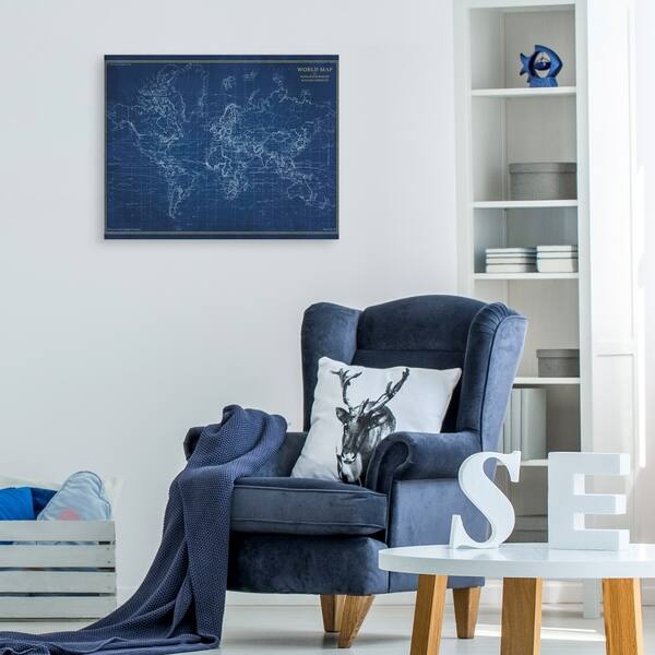 Navigator World Map by The Vintage Collection Canvas Art Print - Bed ...