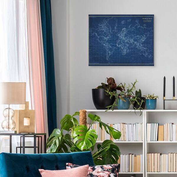 Navigator World Map by The Vintage Collection Canvas Art Print - Bed ...