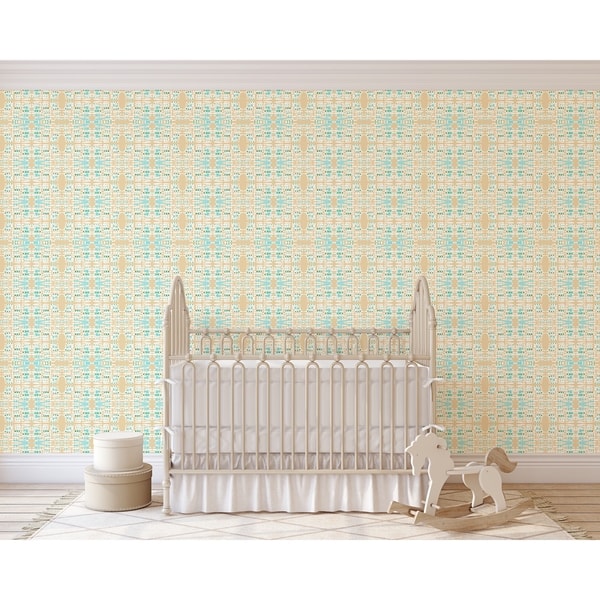 TRIBAL TILE ORANGE Peel and Stick Wallpaper By Kavka Designs - Bed Bath ...