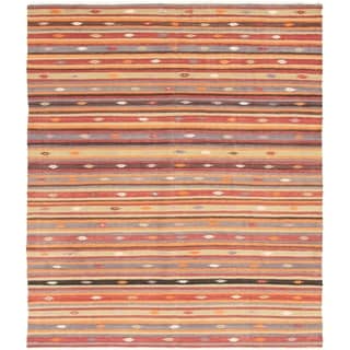 Flat-weave Bohemian Red Wool Kilim - 6'0 x 11'8 - Bed Bath & Beyond ...