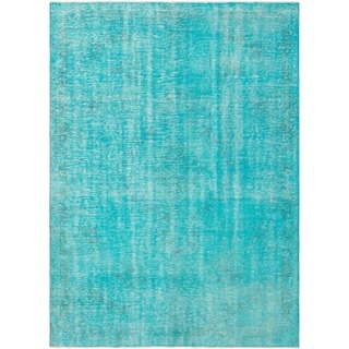 Hand-knotted Color Transition Cyan Wool Rug - 6'2 x 9'2 - Bed Bath ...