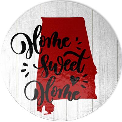 Home Sweet Alabama Round Glass Cutting Board-Small - Overstock - 30638422