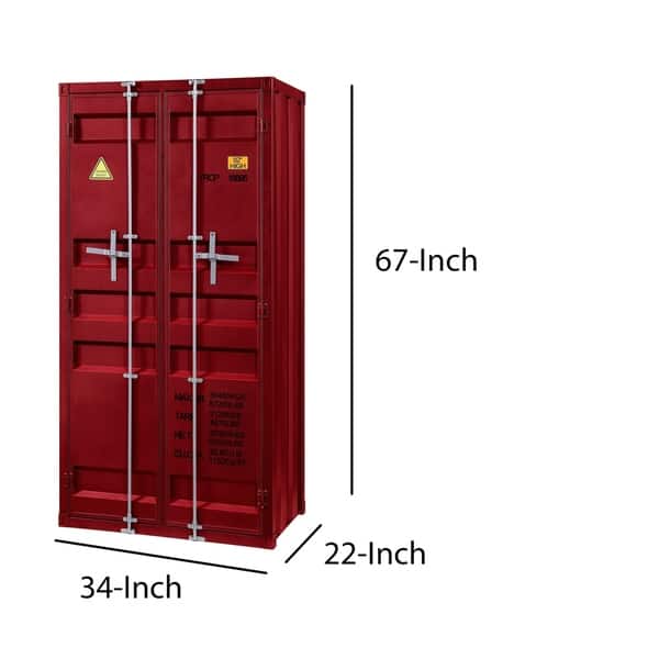 Double Door Metal Base Wardrobe with Cremone Bolts and Slated Pattern ...