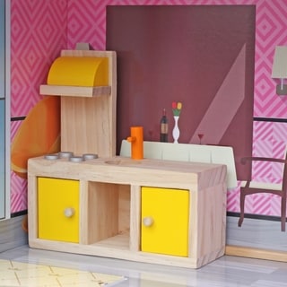Sweet Wooden Pretend Play House Doll Dollhouse with Furniture - Bed ...