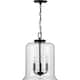 Winslett Collection Black Three-Light Pendant - 20.500" x 16.000" x 16. ...