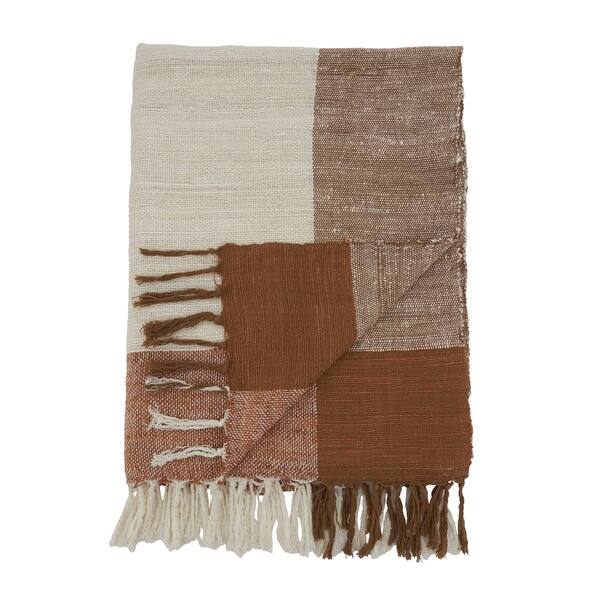 Cotton Throw with Banded Border Design - Bed Bath & Beyond - 30650083