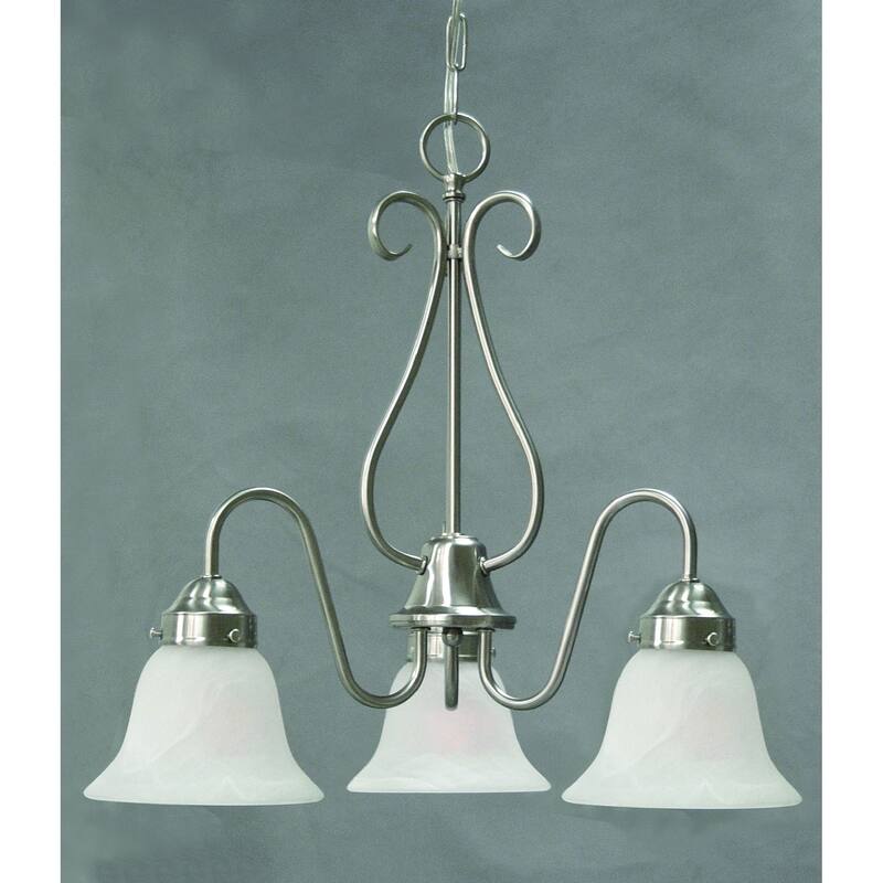 Volume Lighting Minster 3-Light Brushed Nickel Chandelier - Bed Bath ...