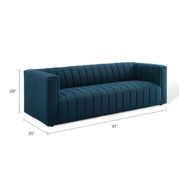 Reflection Channel Tufted Upholstered Fabric Sofa - Bed Bath & Beyond ...