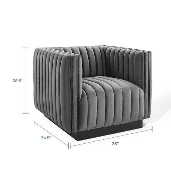 Conjure Channel Tufted Performance Velvet Accent Armchair - Bed Bath ...