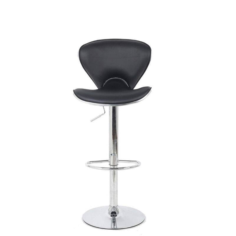 Black PU upholstered stool and Stainless steel base, Swivel, with ...
