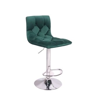 Upholstered stool in green colour and Adjustable height, Stainless ...